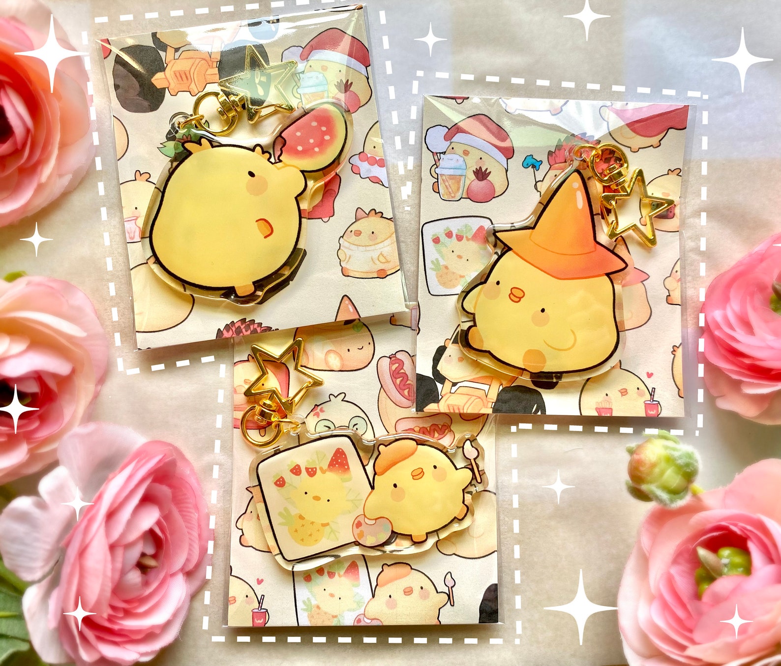 La Pipa Bag Charm and Keychain - Acrylic Epoxy Cute Chick Charms - Etsy
