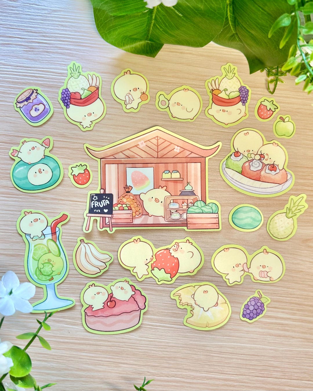 La Pipa Fruit Shop - Cute Duck -vinyl Sticker Bundle , Matte Laminated ...