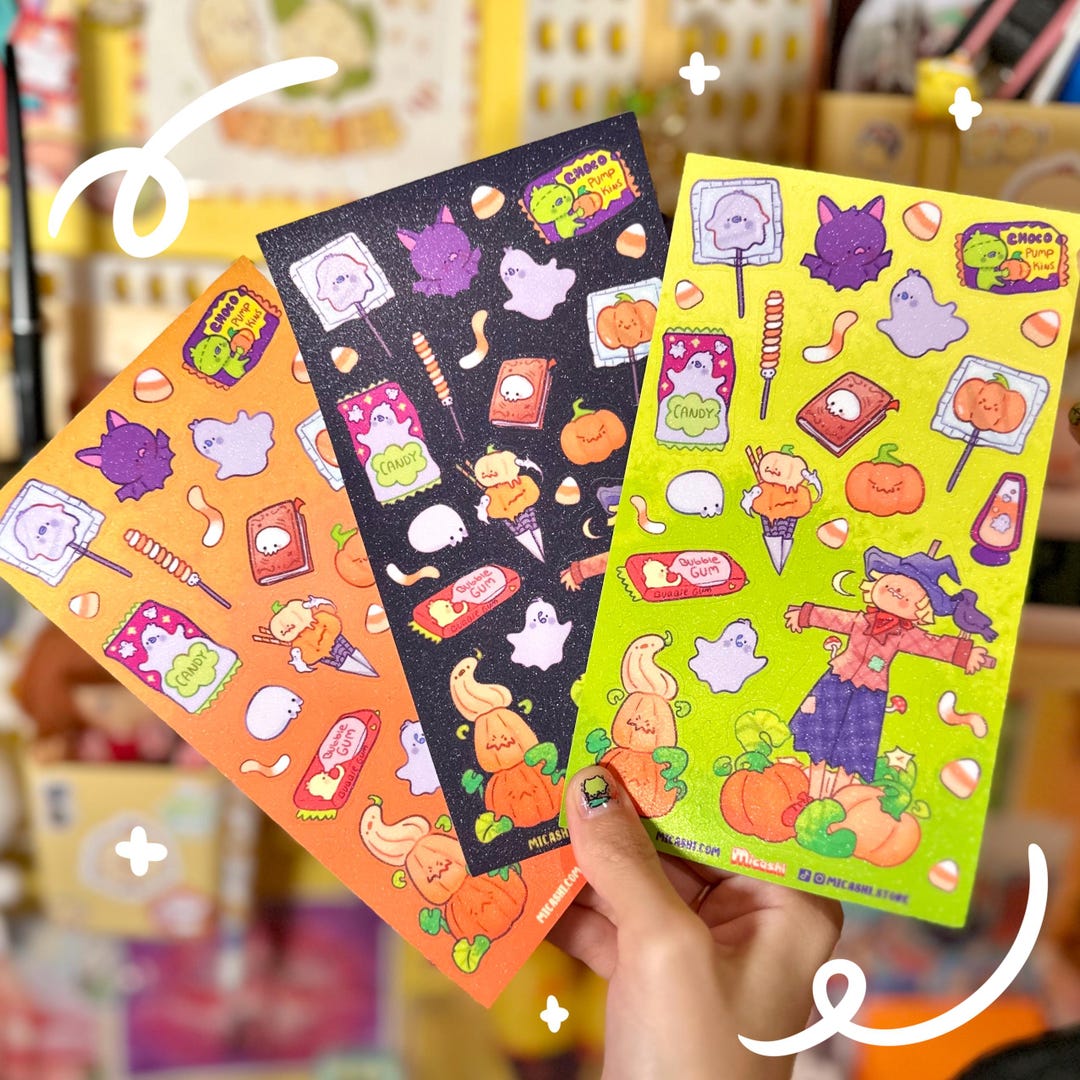 Spooky Halloween Vinyl Sticker Sheets! - Halloween Cute Kawaii Stickers ...
