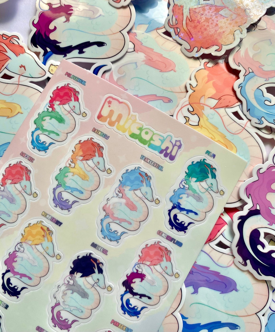 Pride Dragon Sticker Sheet Lgbtq Flags Gay Pride Vinyl Stickers Etsy
