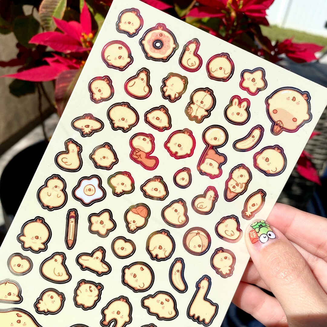 Cute Duck Chick La Pipa Clear Sticker Sheet ! - Etsy
