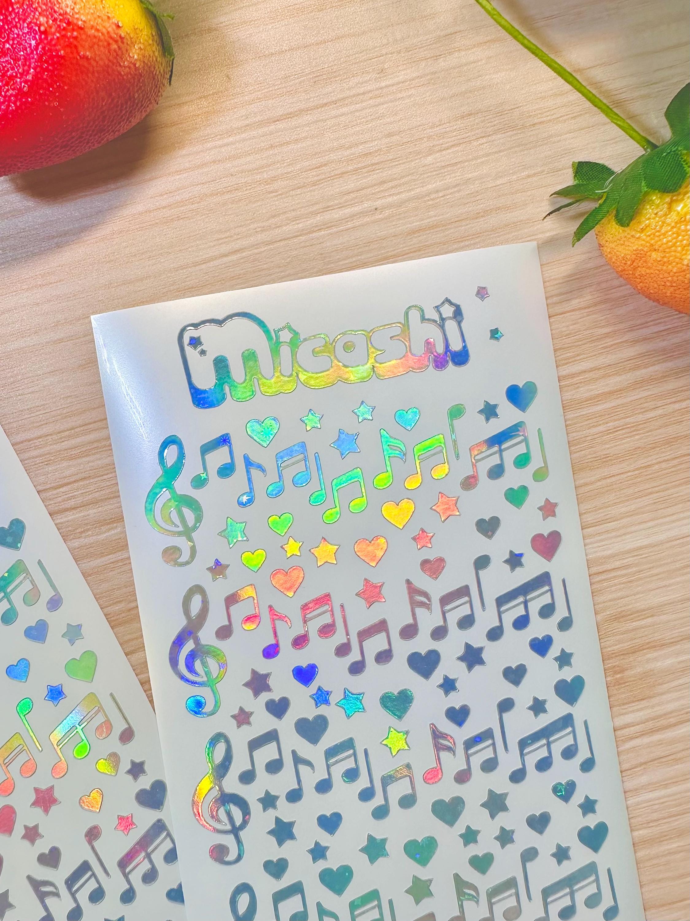 Holographic Music Notes Stickers: Waterproof Planner Scrapbooking ...