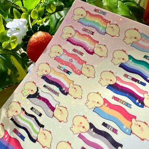Pipa LGBTQ+ Pride Flags, Cute Sticker Sheet - Etsy