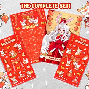 Cute Lunar New Year 2023 Sticker Sheets - Year of the Rabbit - Chinese ...