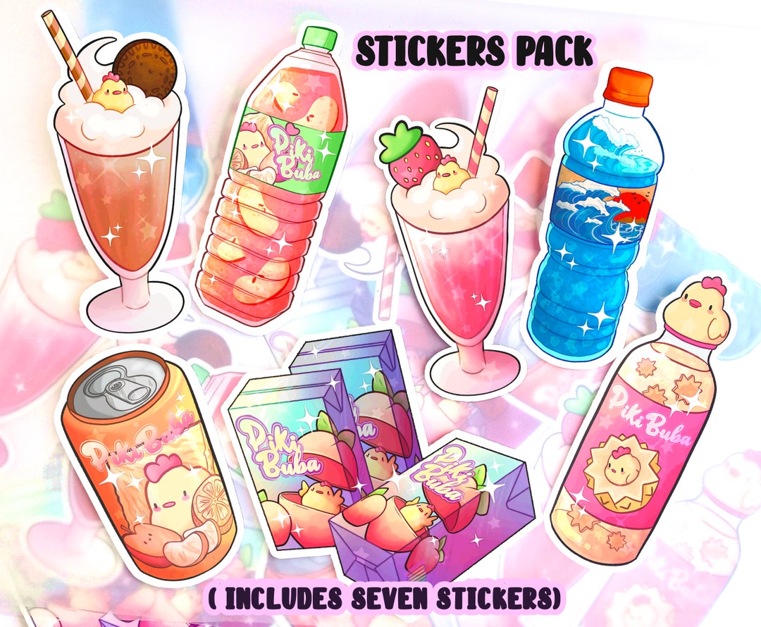 Bird Drinks Vinyl Stickers Bundle | Waterproof | Holographic | Planner ...