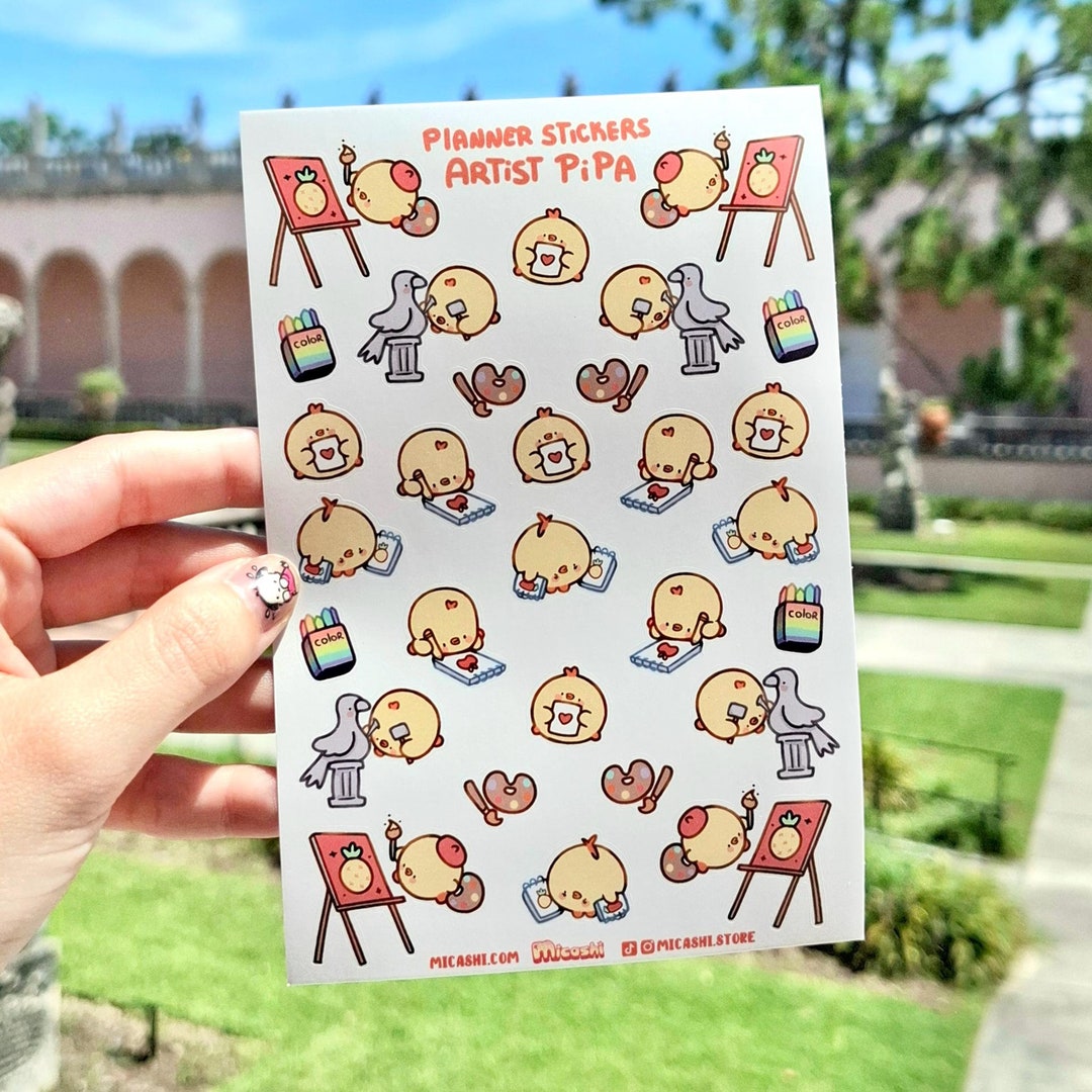 Artist - Planner Sticker Sheet - La Pipa Cute Chick Duck - Etsy