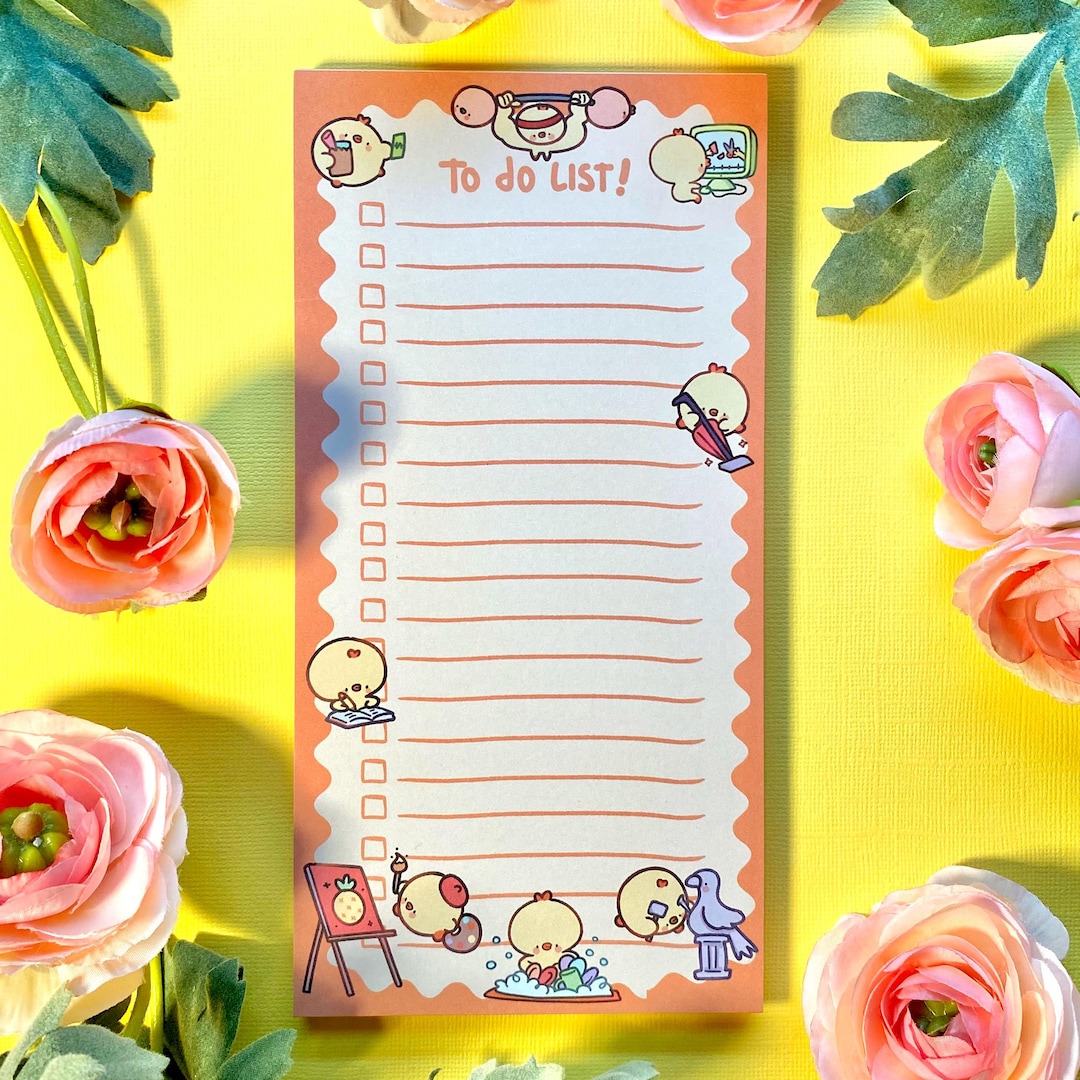 Pipa to Do List - Long Memo Pad | Cute Stationery - Etsy