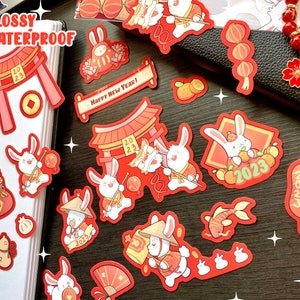 Cute Year of the Rabbit 2023, 20 Sticker Pack - Lunar New Year 2023 ...