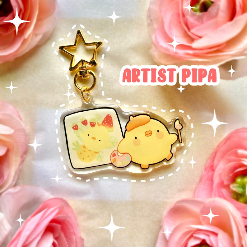 La Pipa Bag Charm and Keychain - Acrylic Epoxy Cute Chick Charms - Etsy