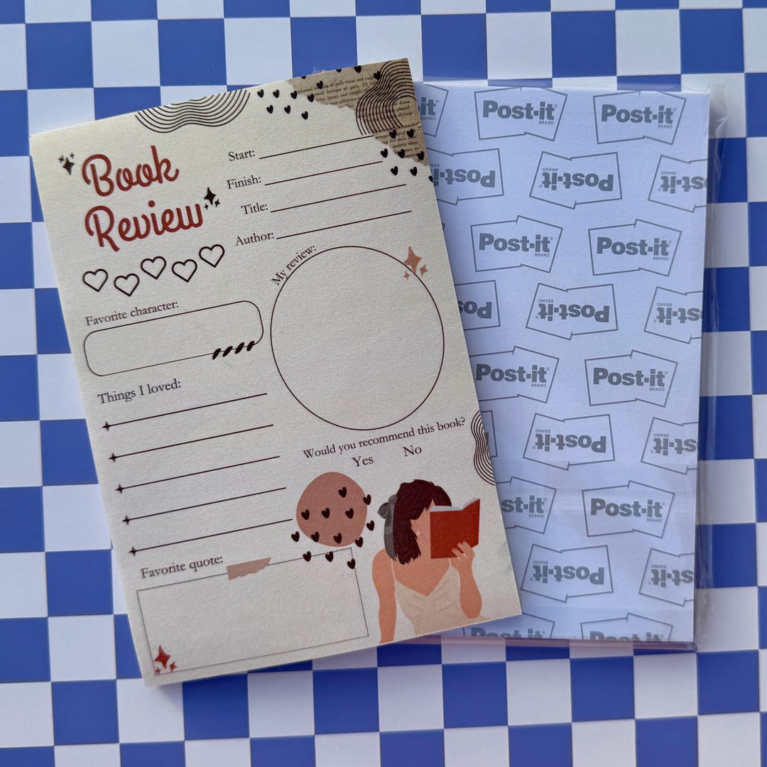 Book Review Post-it Notepad: Bookish Stationery (4x6, 50 Pages) - Etsy