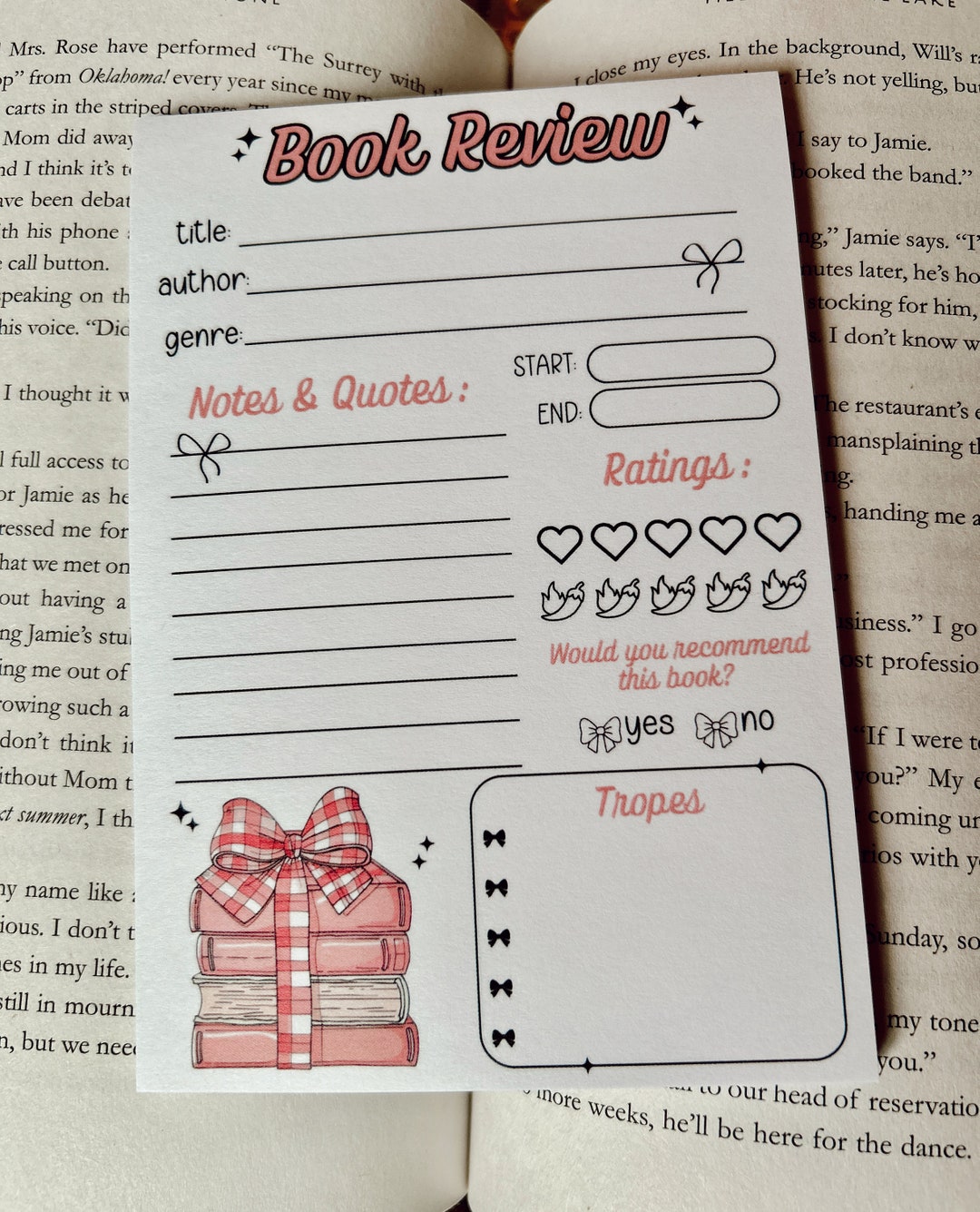 Book Review Post-it Notepad 4x6 Post-it 50 Self-adhesive Pages Bookish ...