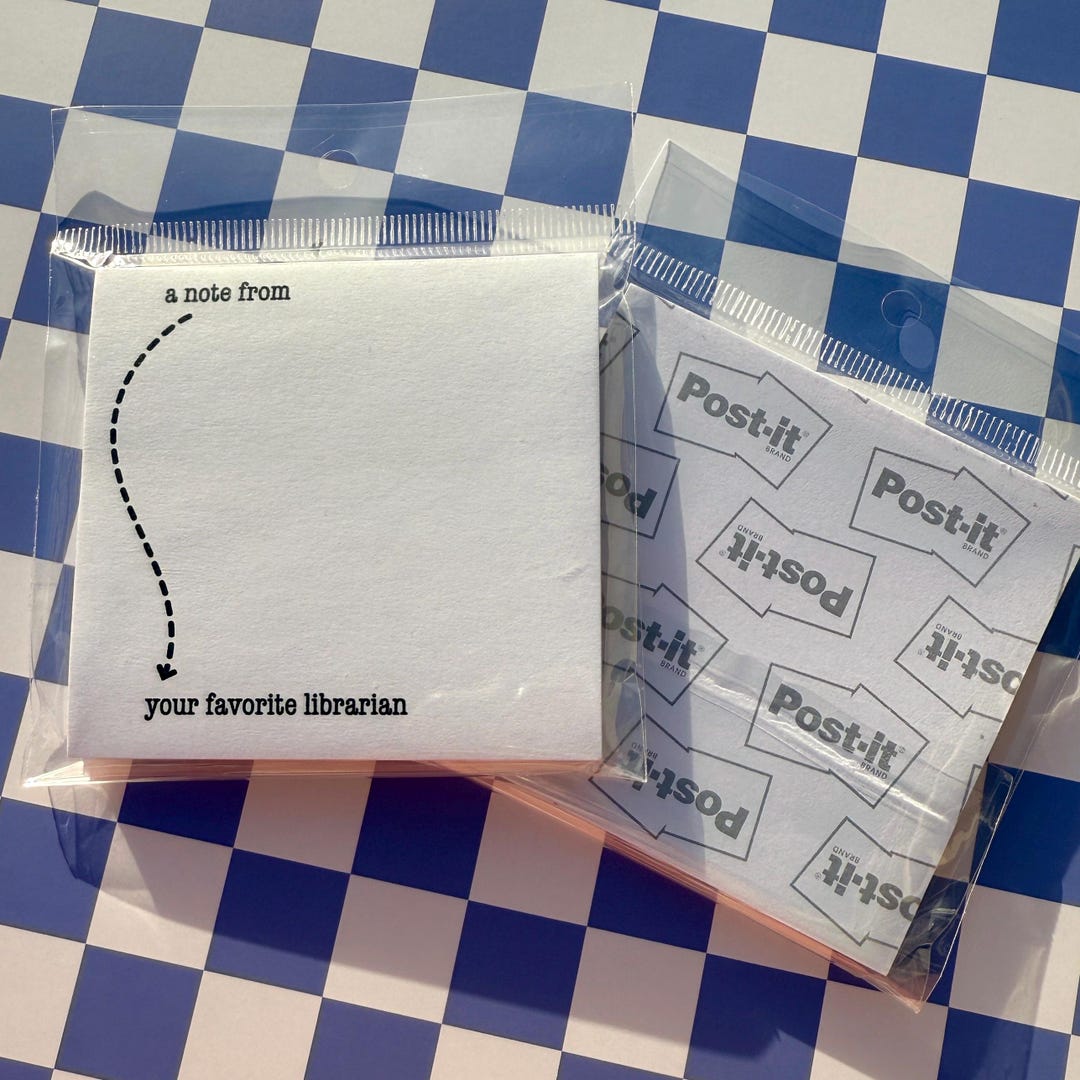 Librarian Sticky Note | Post-it Note | Cute Desk Accessory | Library ...