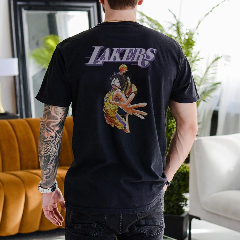 ONE PIECE X LAKERS Collab Luffy Dunk Anime T-shirt - Etsy
