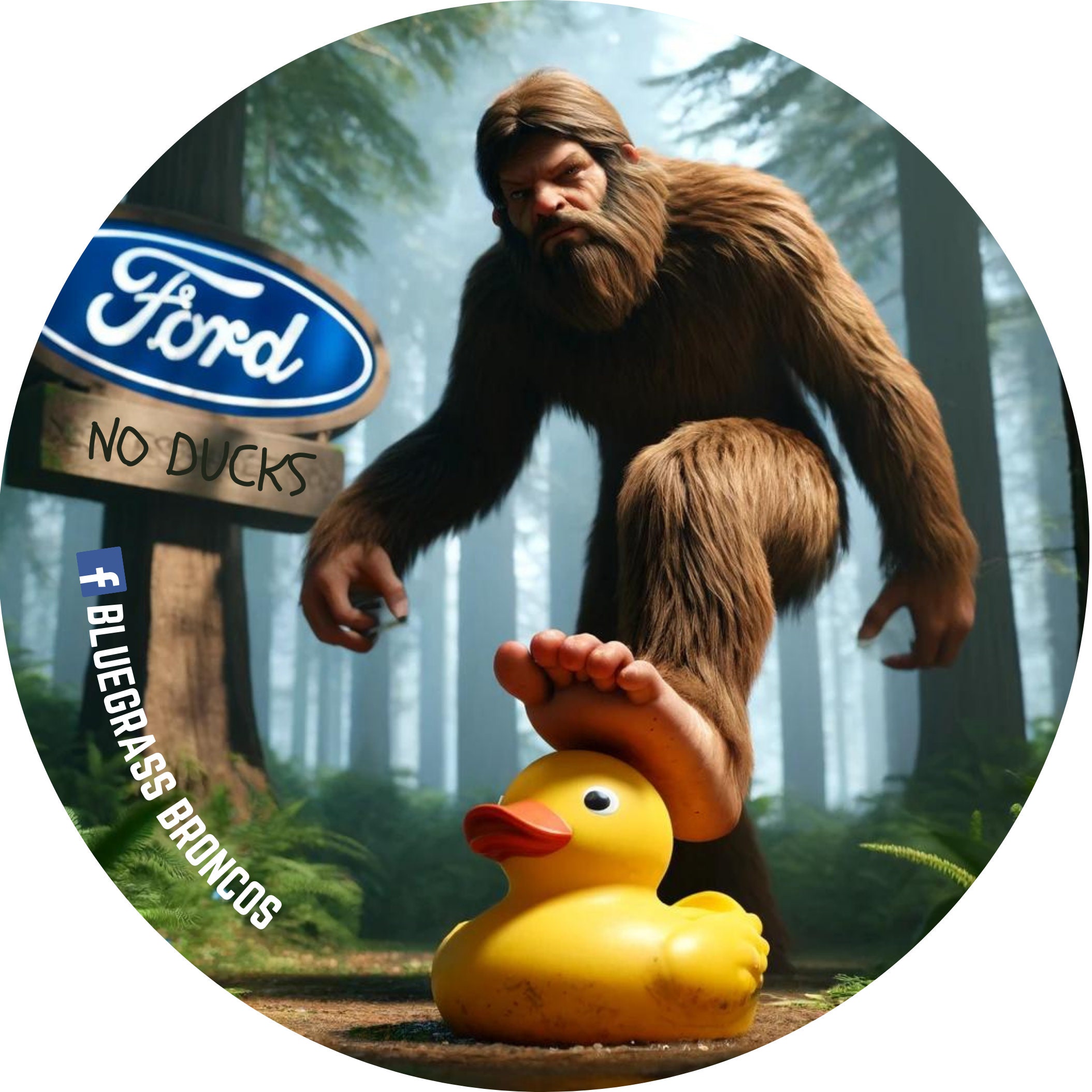 Sasquatch Vs Rubber Duck Sticker | Fun Design for Laptops, Notebooks ...