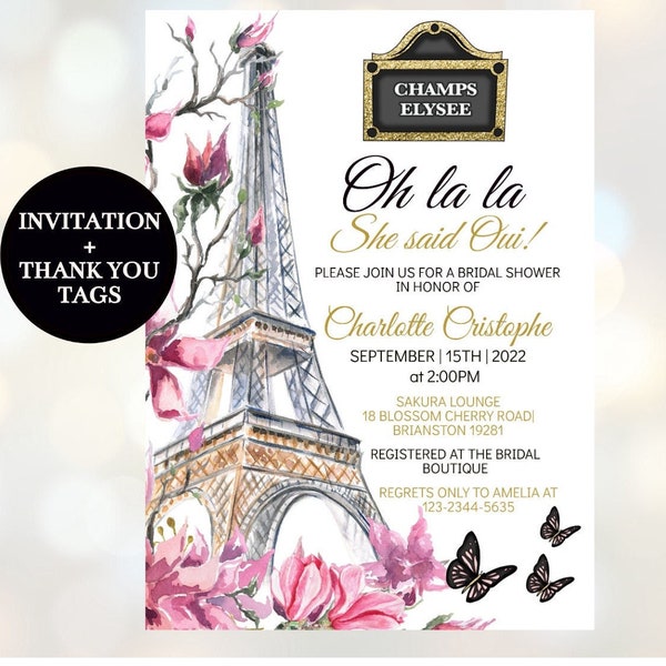 Eiffel Tower Invitation - Etsy