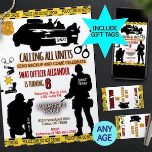 Police SWAT Birthday Invitation, Editable Special Forces Party (digital ...