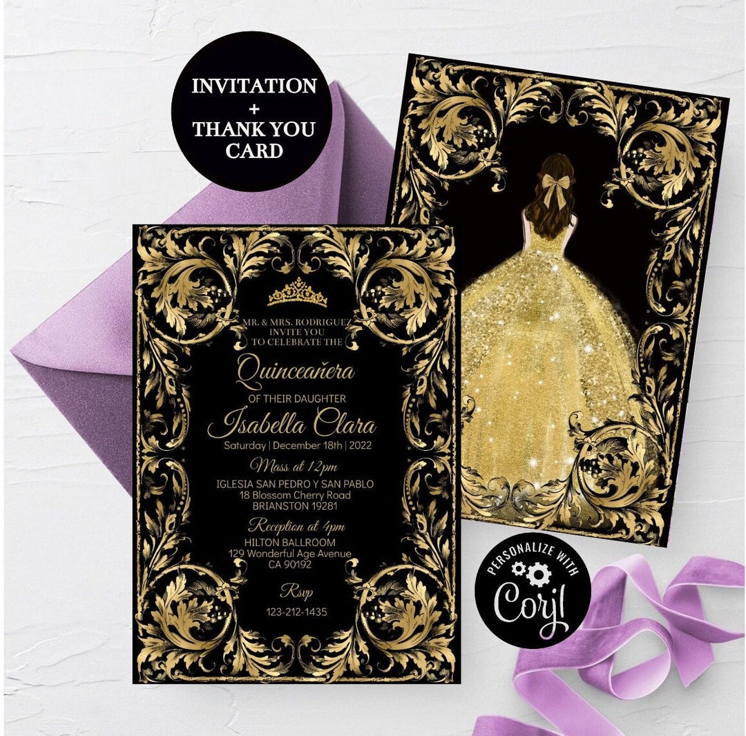 Editable Quinceañera Invitation, Digital Invite, Printable Template ...