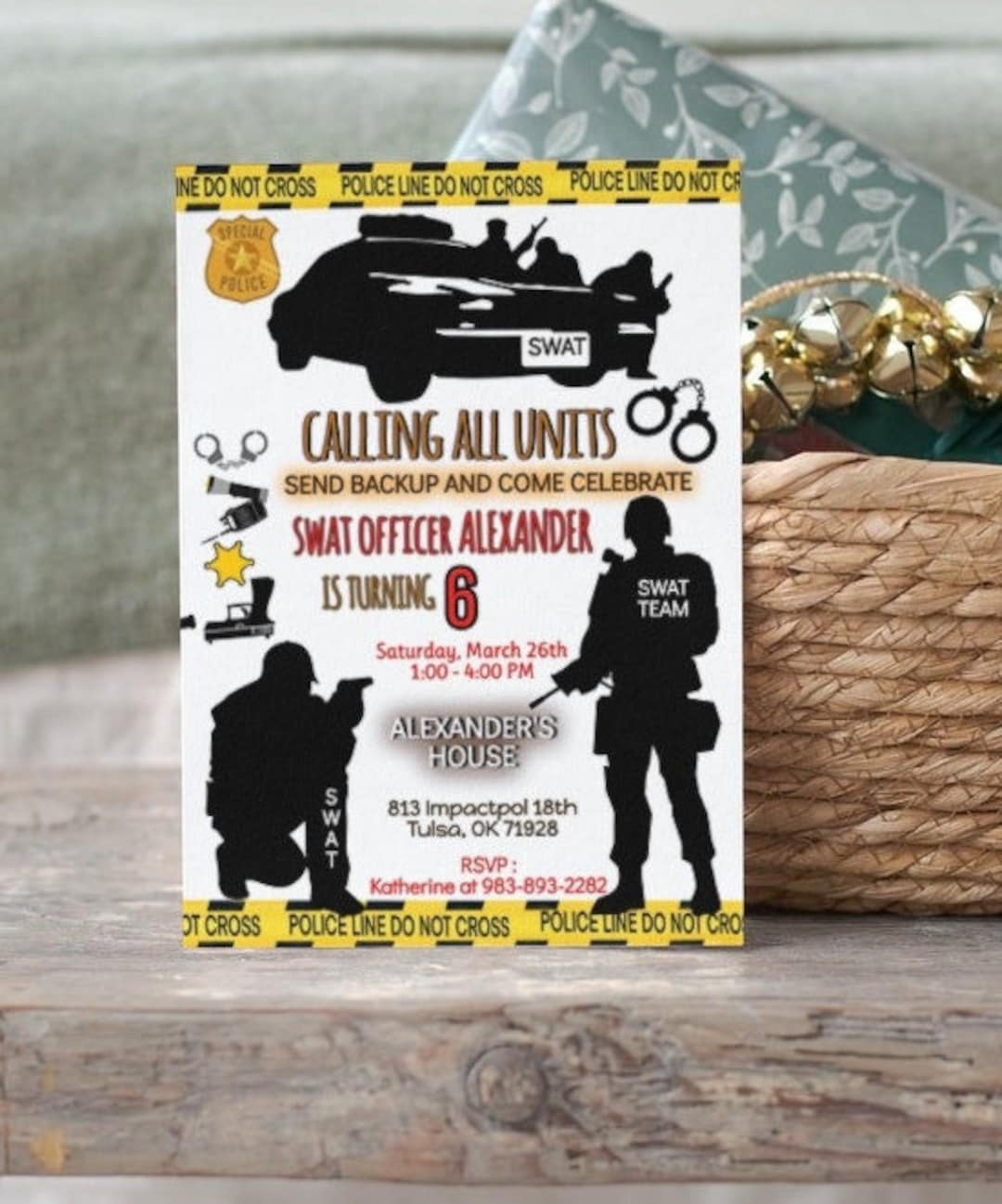 Police SWAT Birthday Invitation, Editable Special Forces Party (digital ...