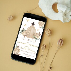 Electronic Save the Date Quinceañera, Sweet 16, DIY Editable Template ...