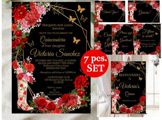 Red And Black Quinceanera Decorations