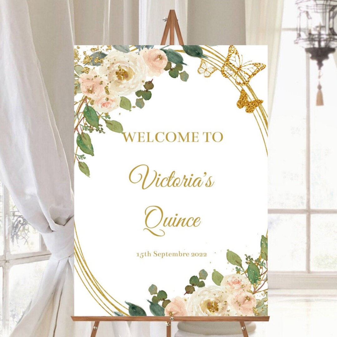 Welcome Sign DIY Editable Template Any Event Ivory Pink - Etsy