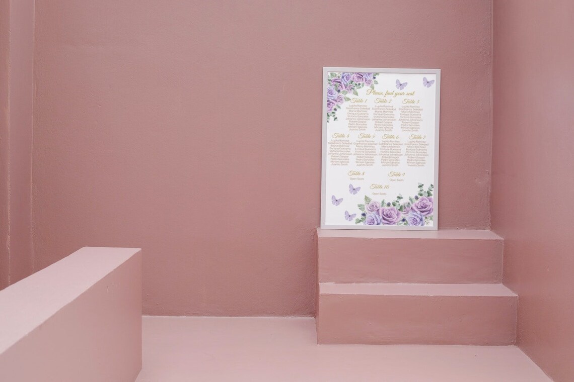 DIY EDITABLE Seating Chart Quinceañera Mis XV Table Plan - Etsy