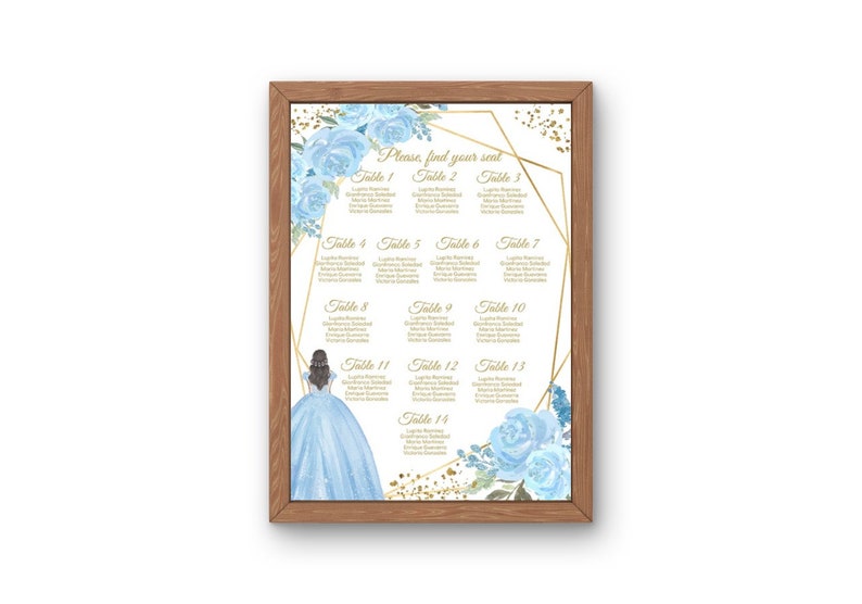 DIY EDITABLE Seating Chart Quinceañera Table Plan Sweet - Etsy