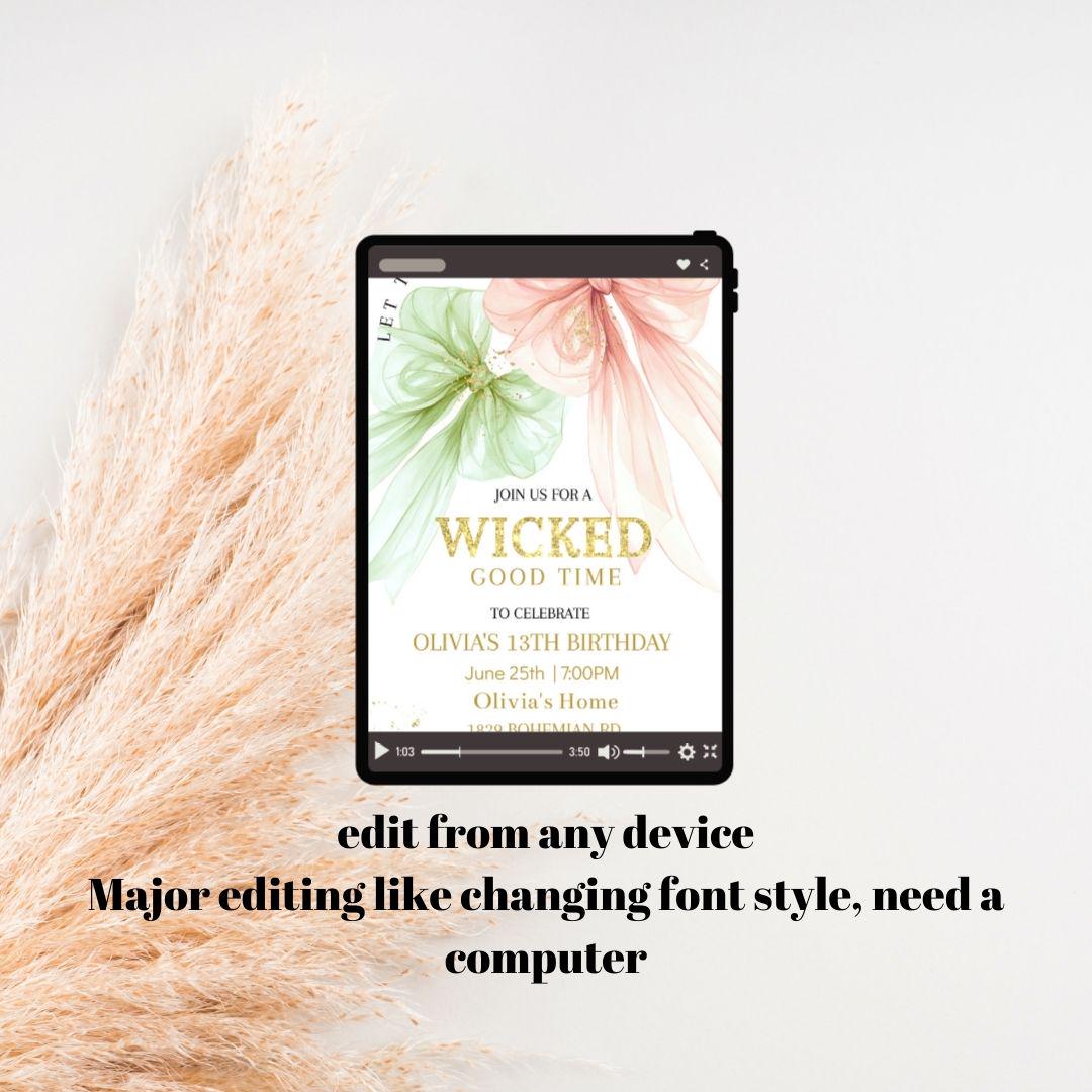 Wicked Good Time Birthday Invitation, Electronic Text Message Evite ...