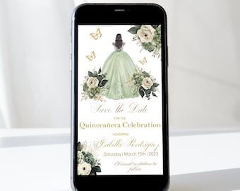 Save the Date Quinceanera Digital Invitation - Etsy