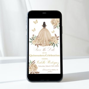 Electronic Save the Date Quinceañera, Sweet 16, DIY Editable Template ...