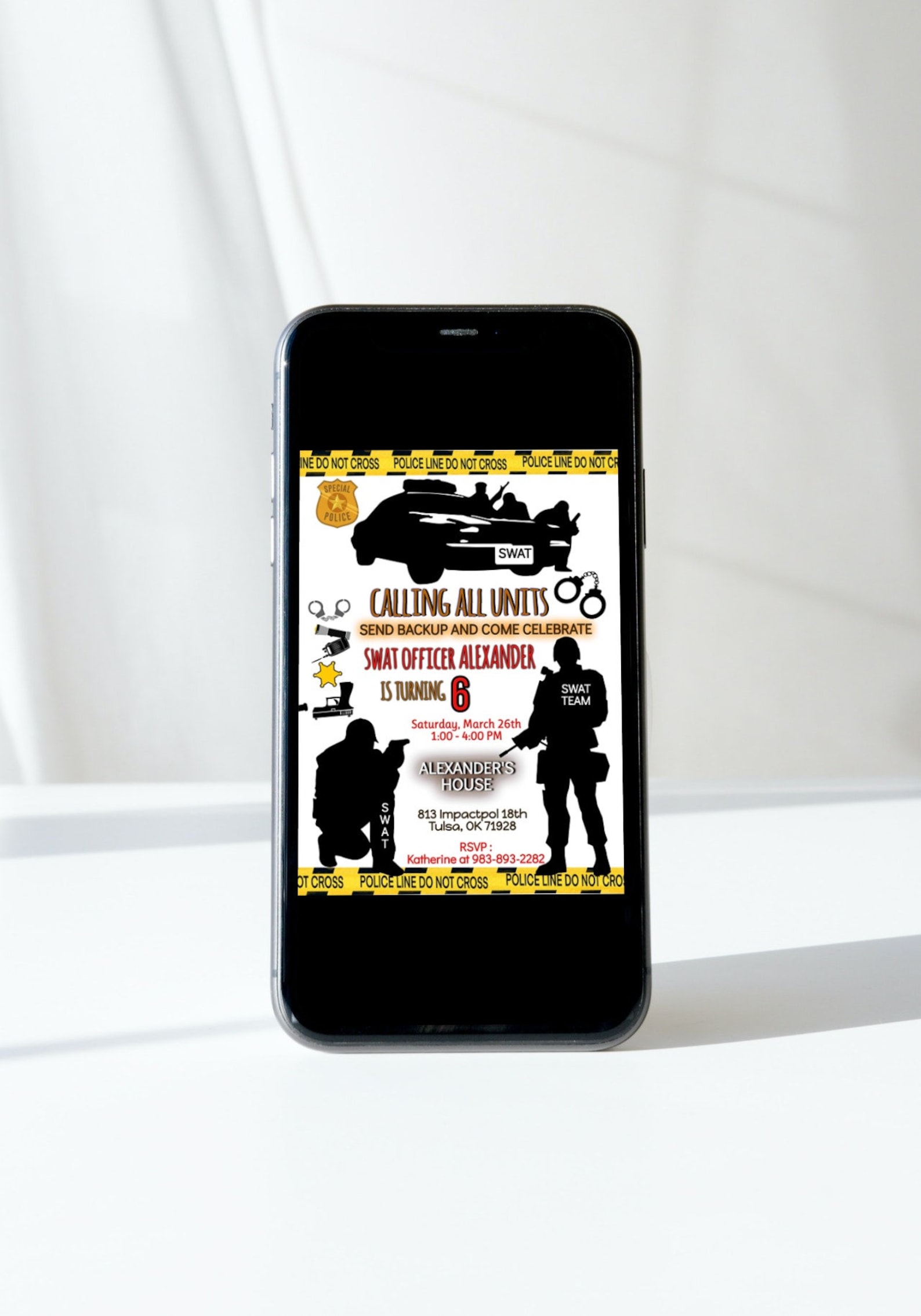 Police SWAT Birthday Invitation Boy Editable Template Party - Etsy