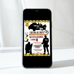 Police SWAT Birthday Invitation Boy, Editable Template Party Invite ...