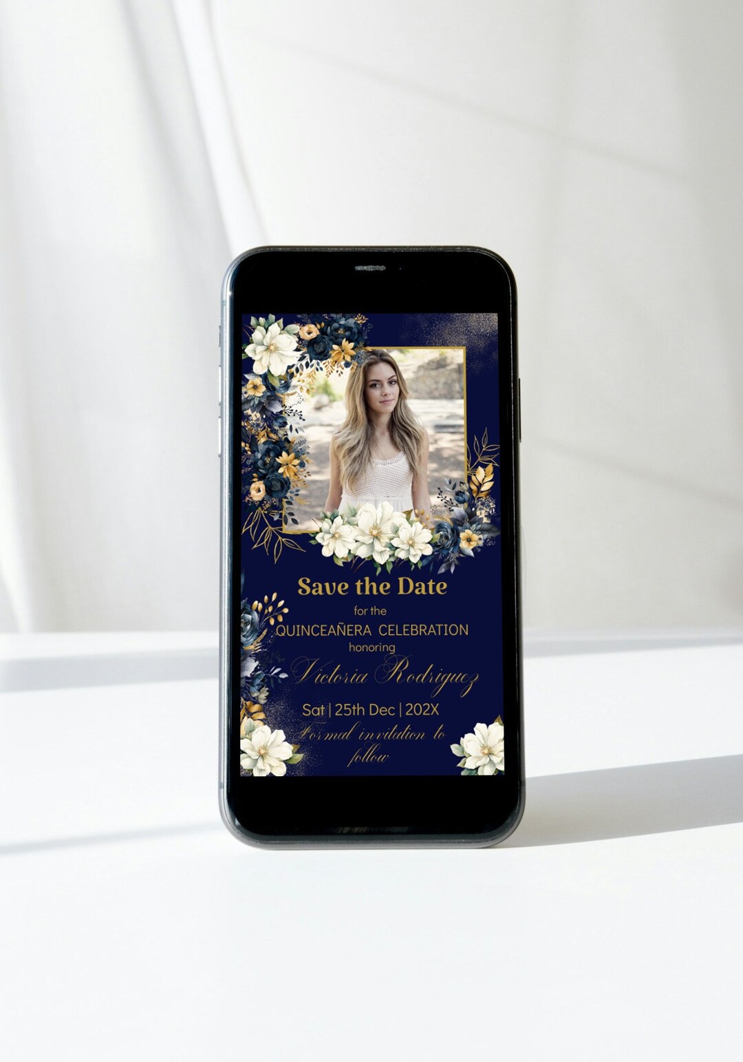Electronic Save the Date Quinceañera, Editable Template, Photo Evite ...