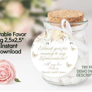 Quinceañera Invitation DIY Editable Template, Champagne Ivory Floral ...