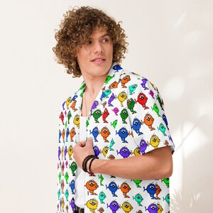 Old School Fuzzy Middle Finger Guy Unisex Button Shirt - Etsy