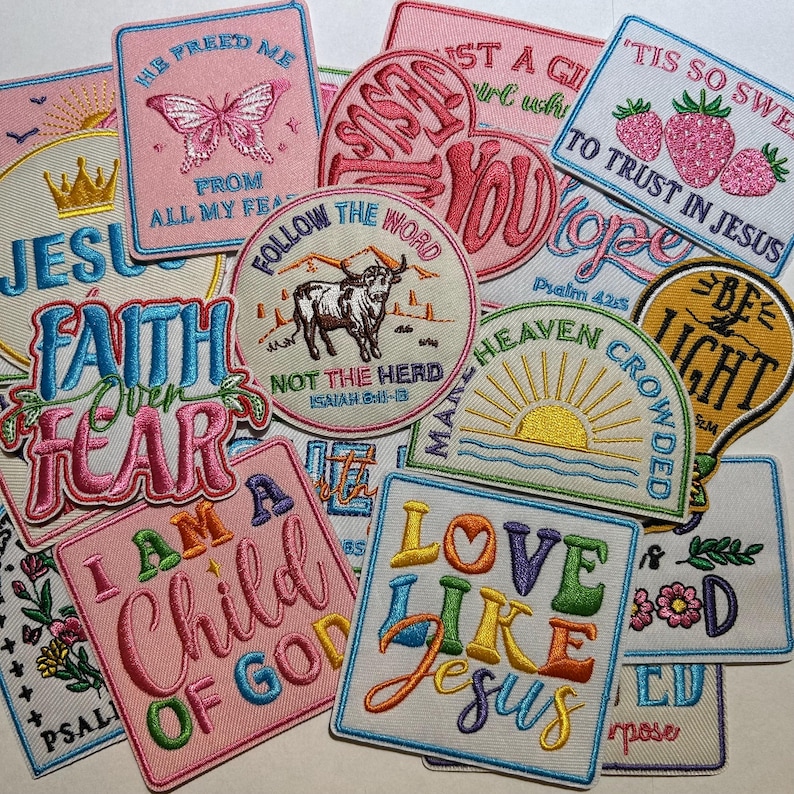 Christian Patches, Iron on Patch, Jesus Christ, Faith, Bible Verse ...