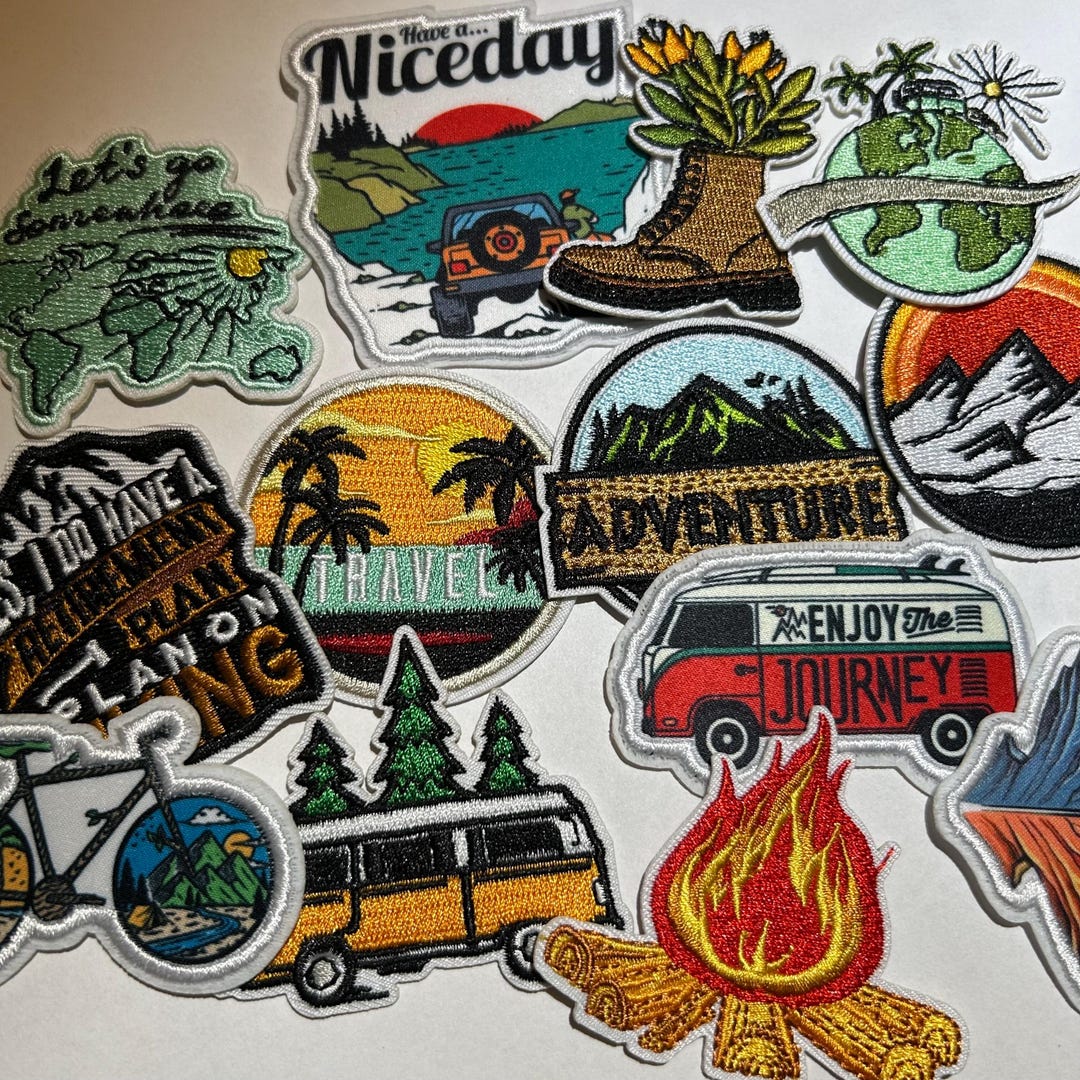 Camping Iron on Patch, Adventure, Hiking, Outdoors, Travel, Biking ...