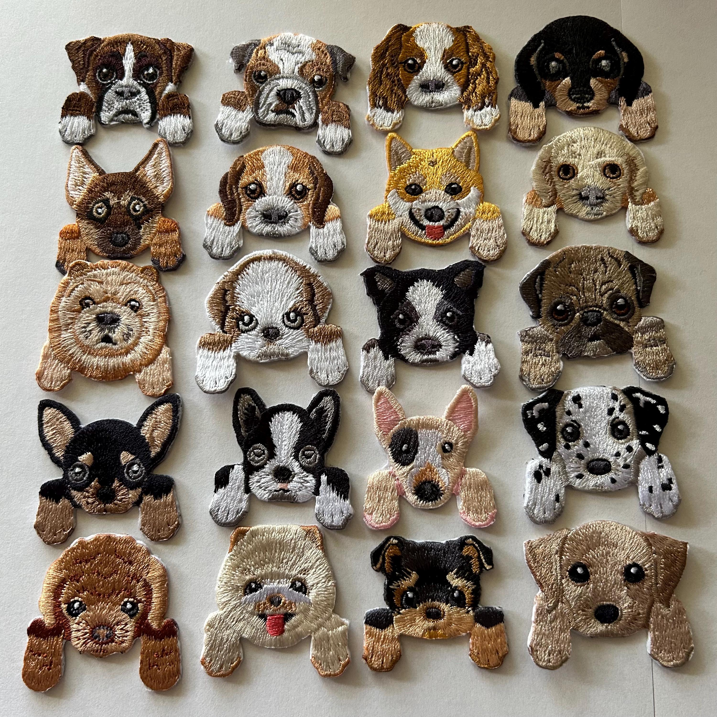 Dog Iron on Patches, Dog Embroidered Patch, Boxer, Bulldog, Spaniel ...