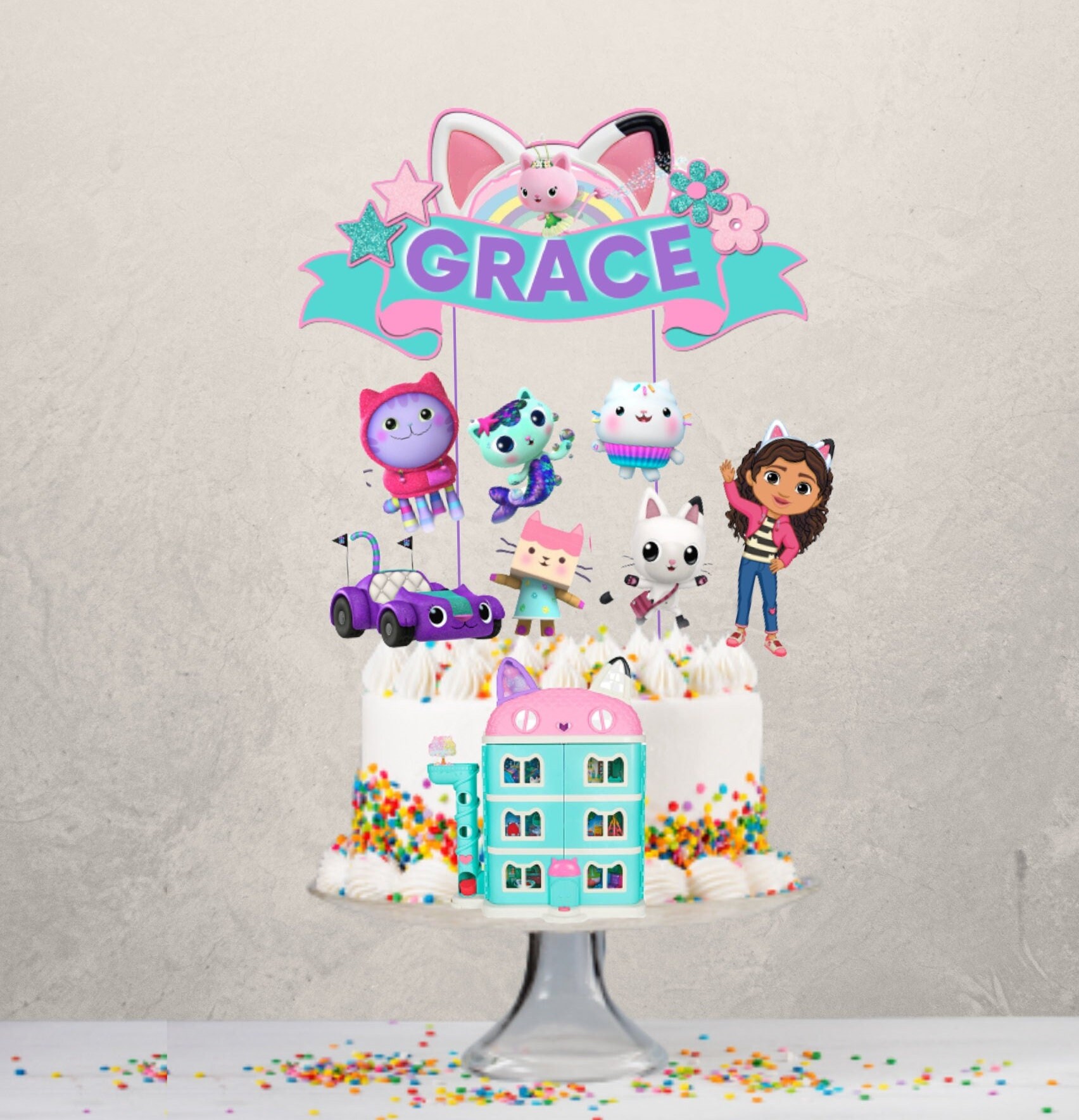 Personalised Printable Gabby's Dollhouse Centerpiece,, 44% OFF Personalised Printable Gabby's Dollhouse Centerpiece,, 44% OFF