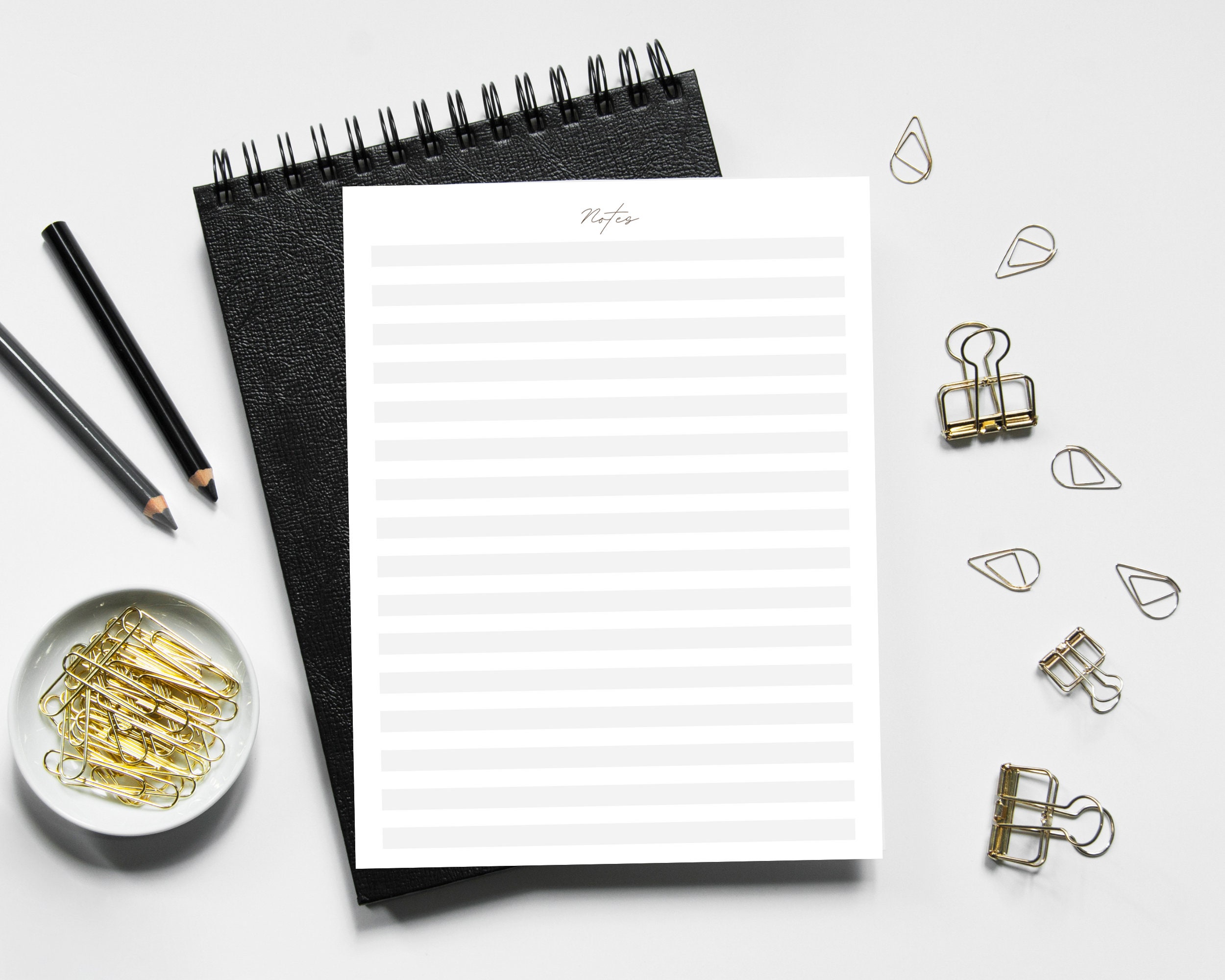 Notes Template | Daily Notes Template |printable | Daily Shaded Notes ...