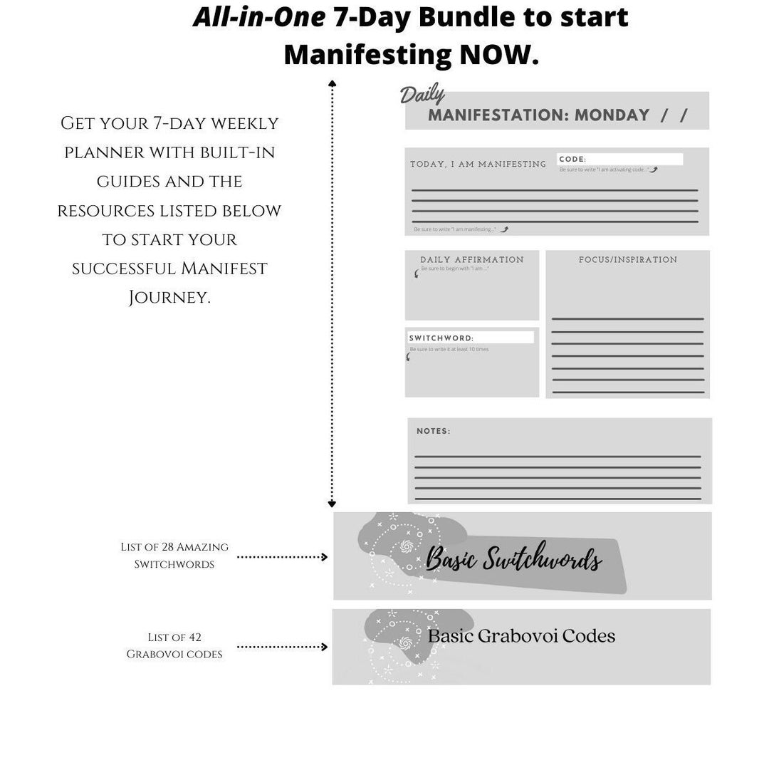 Bundle: All-in-one Daily Manifest Planner (7 Days) With Grabovoi Codes ...