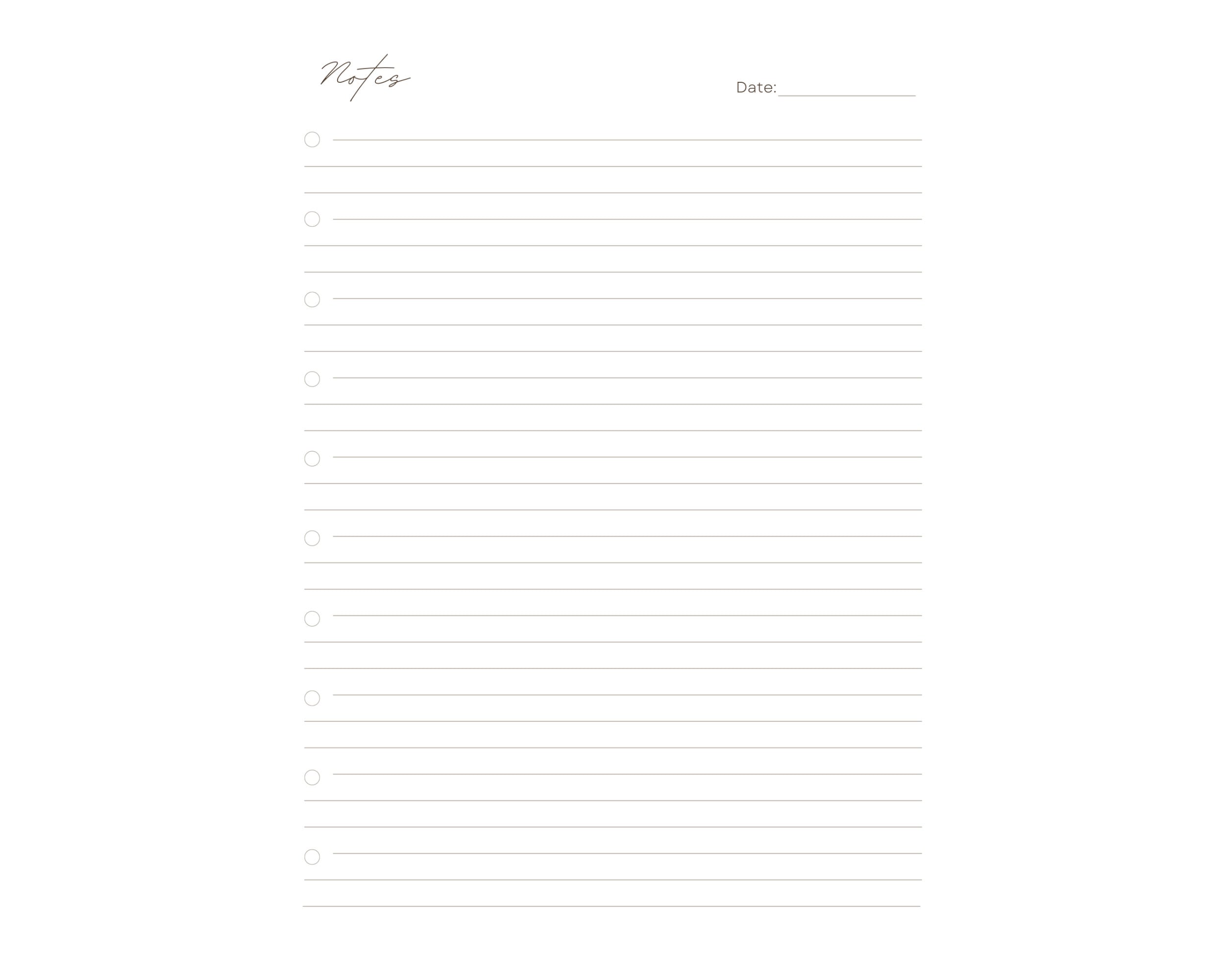 Notes Template | Daily Notes Template |printable | Daily Notes Sheet ...