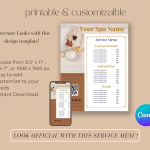 Service Menu Bundle - Canva Template/download - Etsy
