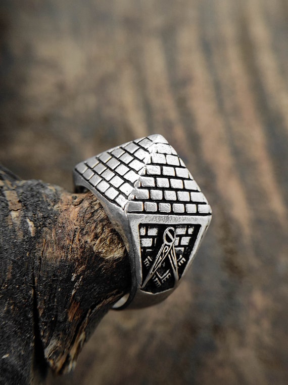 Pyramid Shape Signet Ring for Men 925 Sterling Silver Ring | Etsy