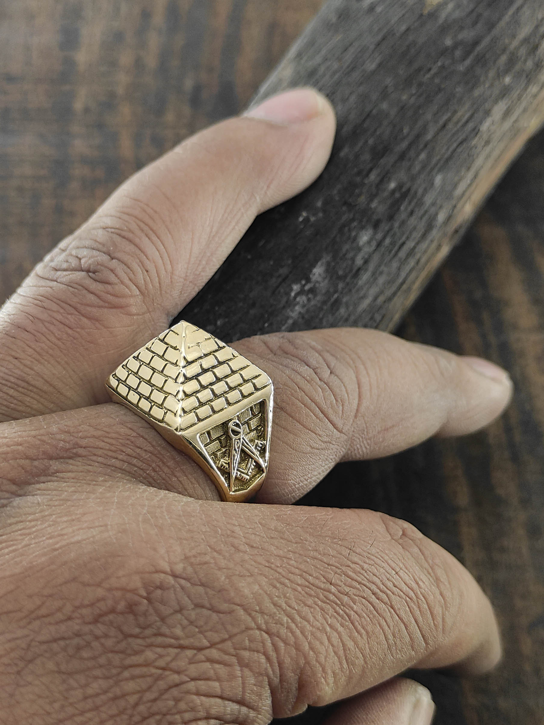 Pyramid Shape Signet Ring for Men, 925 Sterling Silver Ring, Statement ...