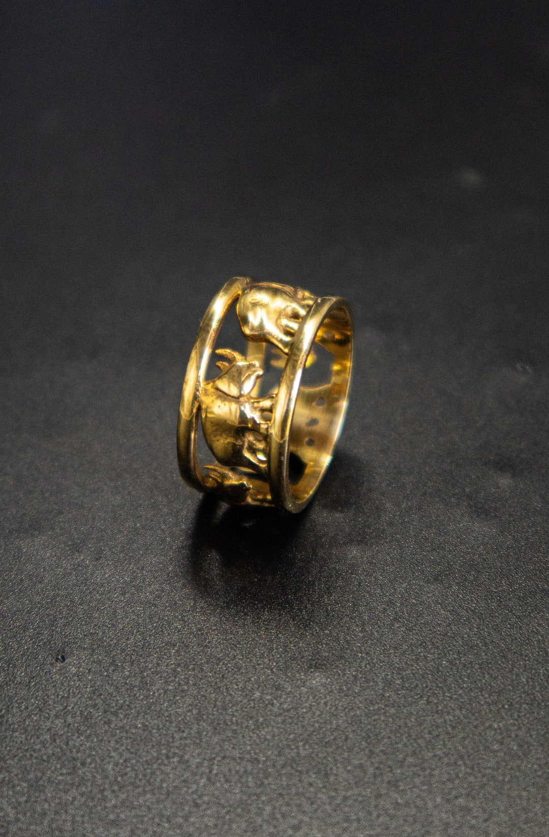 Rhino Gold Plated Ring, Rhinoceros Ring, Gold Rhino Jewelry, Rhino Ring ...