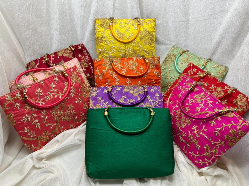 Embroidered Clutch Purse Potli Bag, Indian Wedding Favor (7x9 Inch) - Etsy