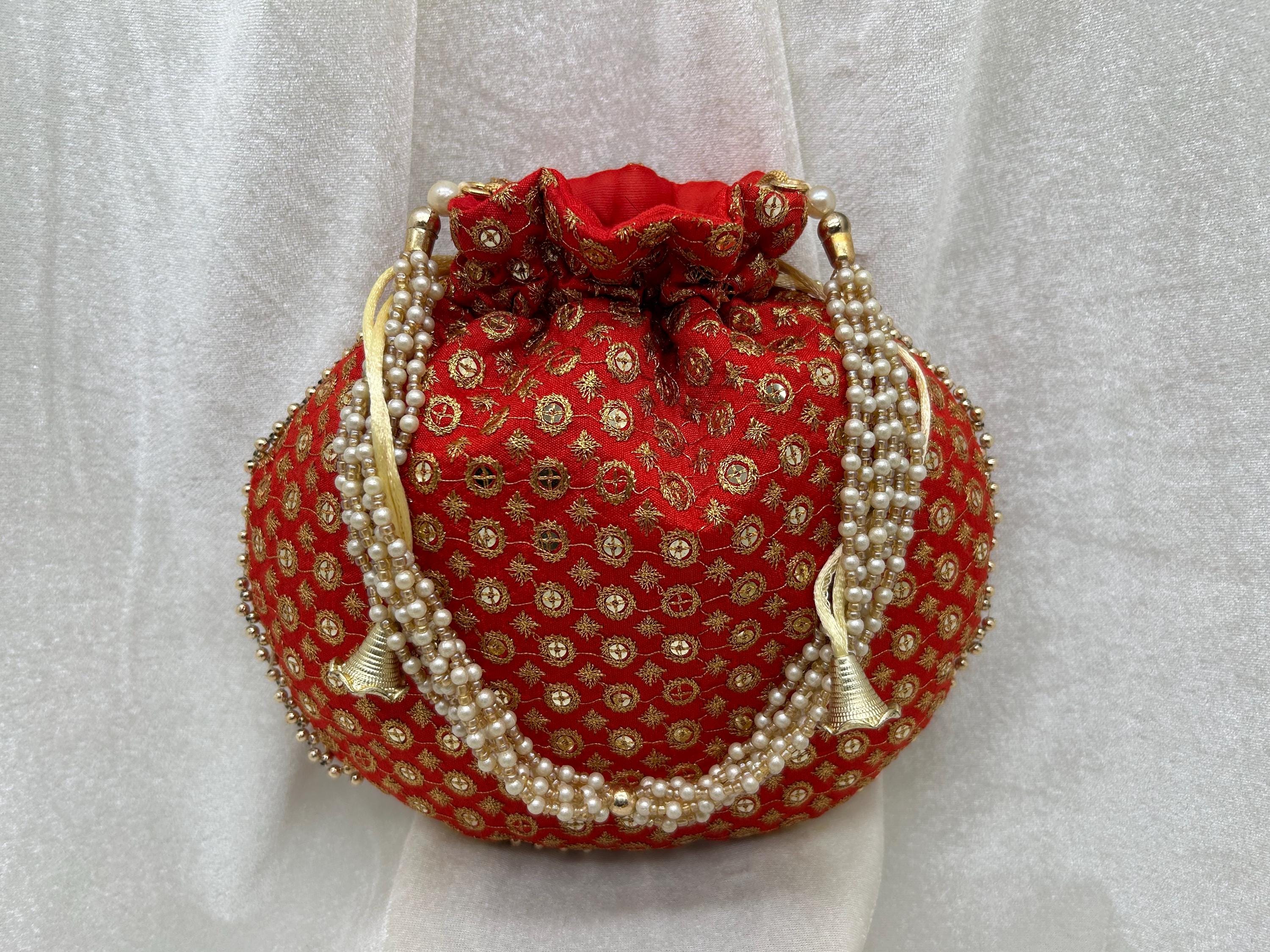 Lot of 100 Pcs Indian Potli Bag, Hand Embroidery, Fancy Potli Bag ...
