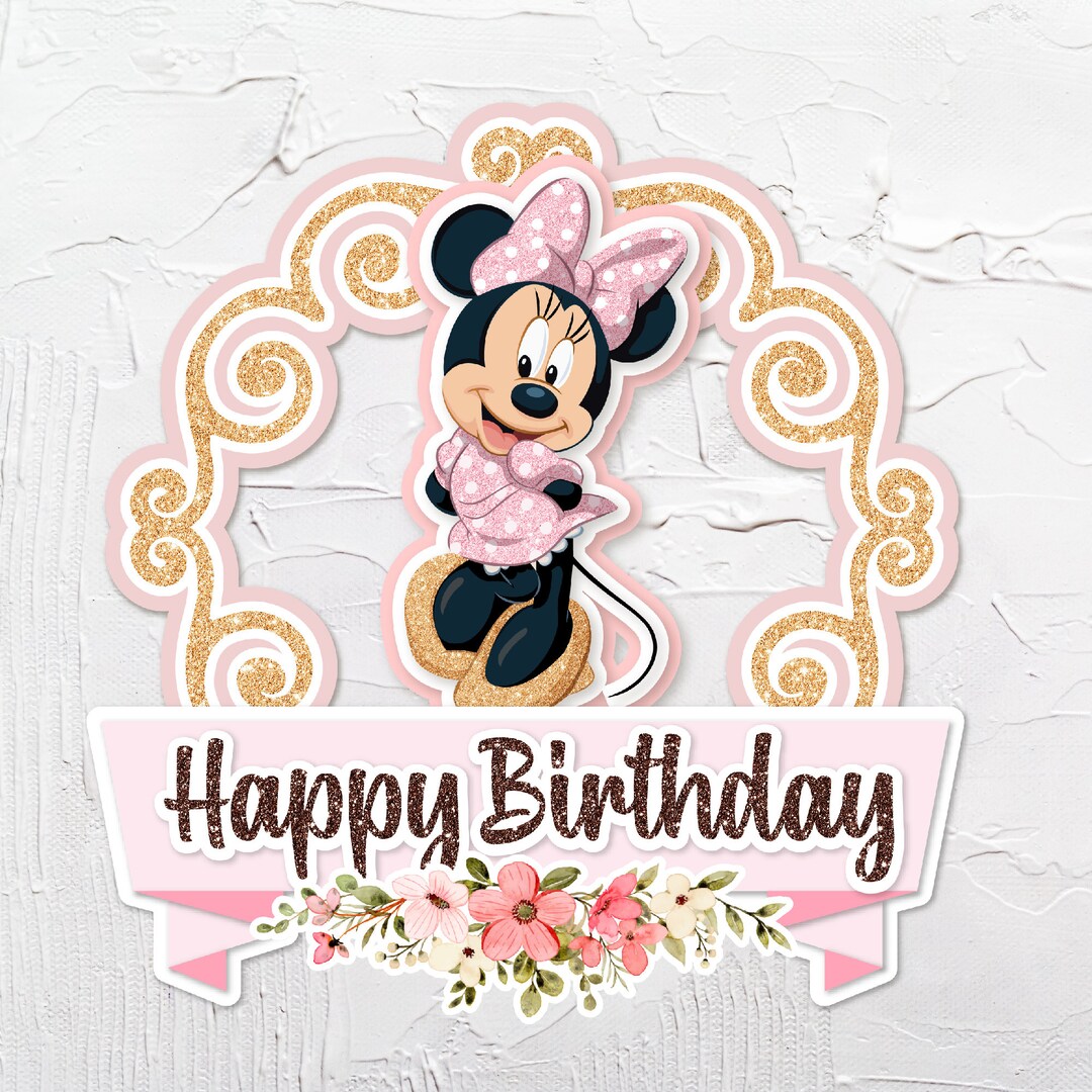 Minnie Cake Topper PNG PDF, Minnie Mouse Celebration, Instant Download ...