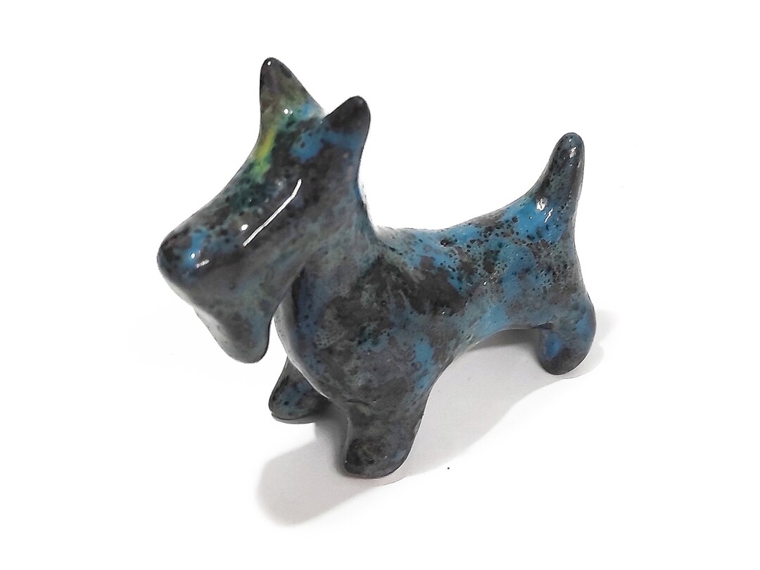 Miniature Schnauzer Ceramic Figurine, Schnauzer Puppy Clay Figurine ...